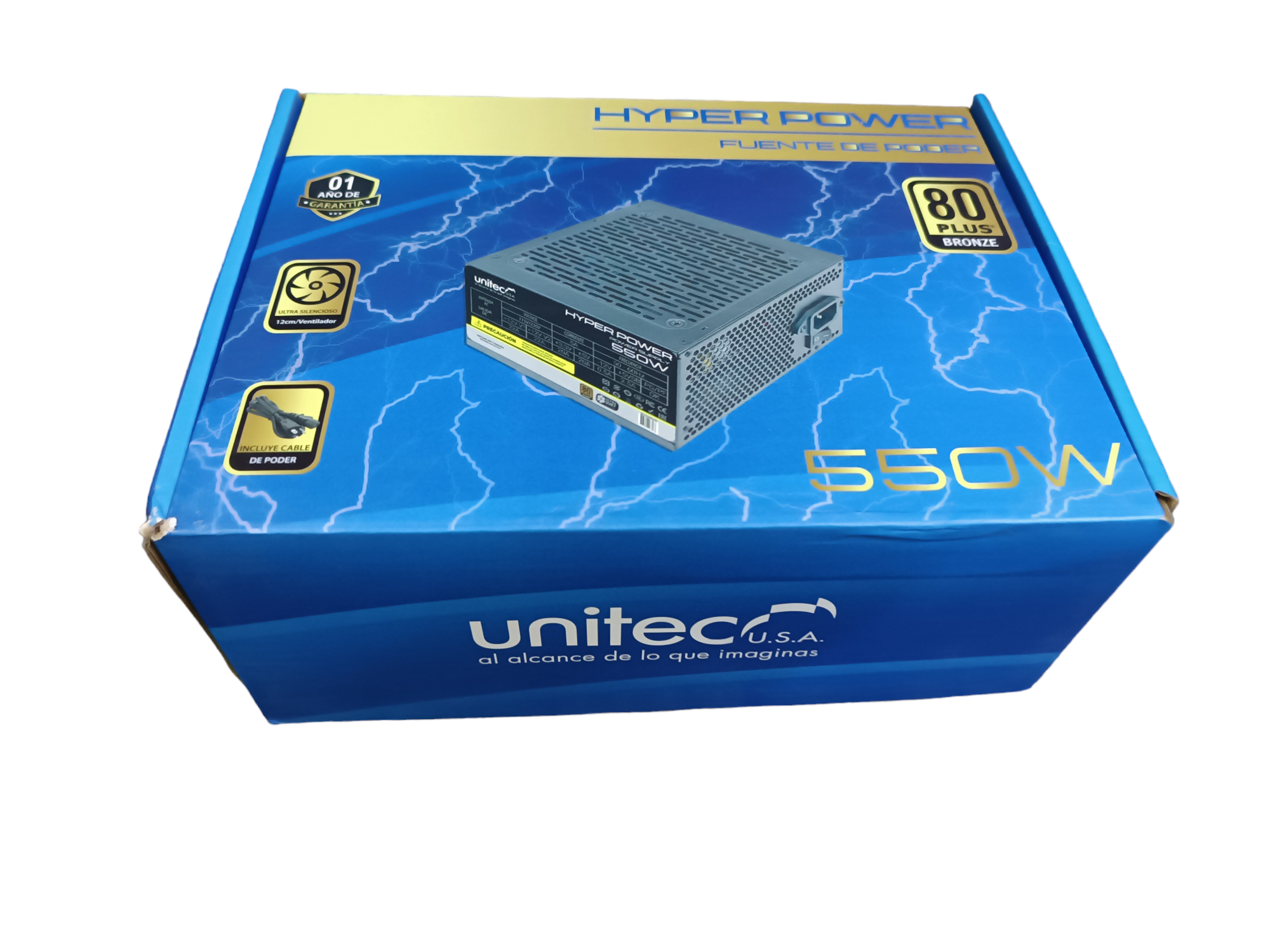 Fuente Unitec Real 80 Plus Bronce 550W Reales